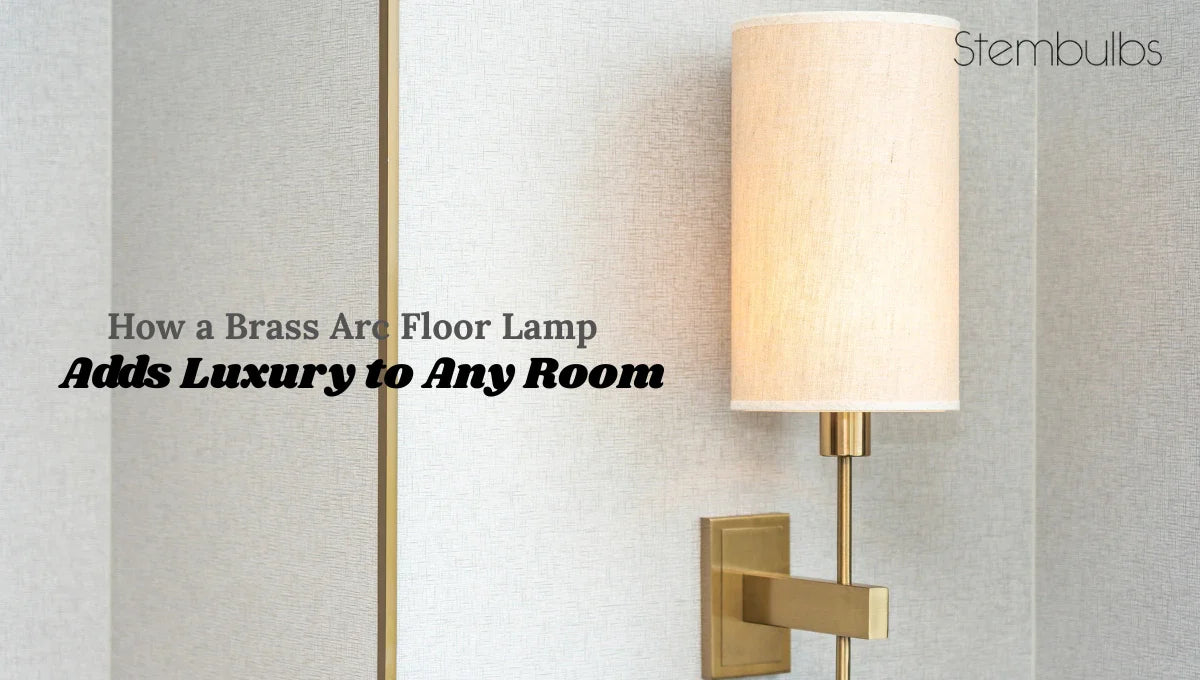 Elegant Brass Arc Floor Lamp for Modern Homes | Stembulbs – Stembulbs LLC